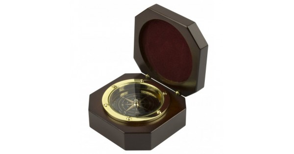 Compass in wooden box
