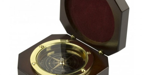 Compass in wooden box